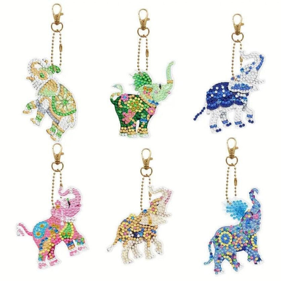 Crystal Elephants DIY Diamond Art Key Chain Kit - Etsy