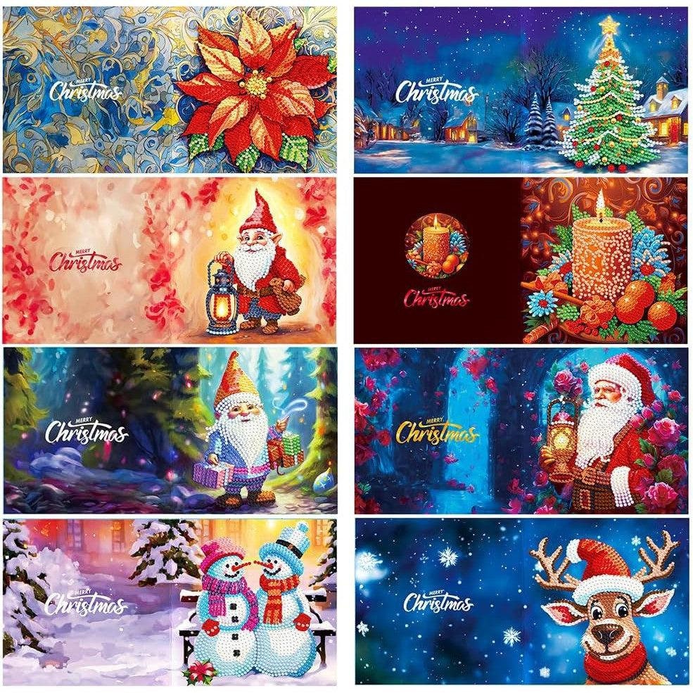 DIY Diamond Painting Christmas Card Set 12 8 Pack - Etsy