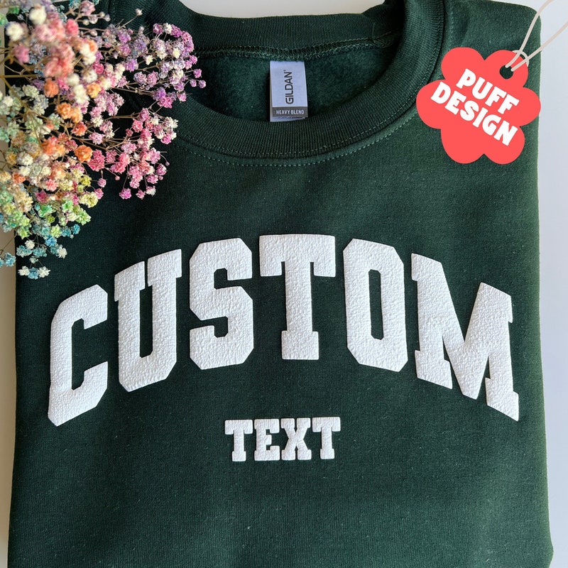 Puff Letter Sweatshirt - Etsy