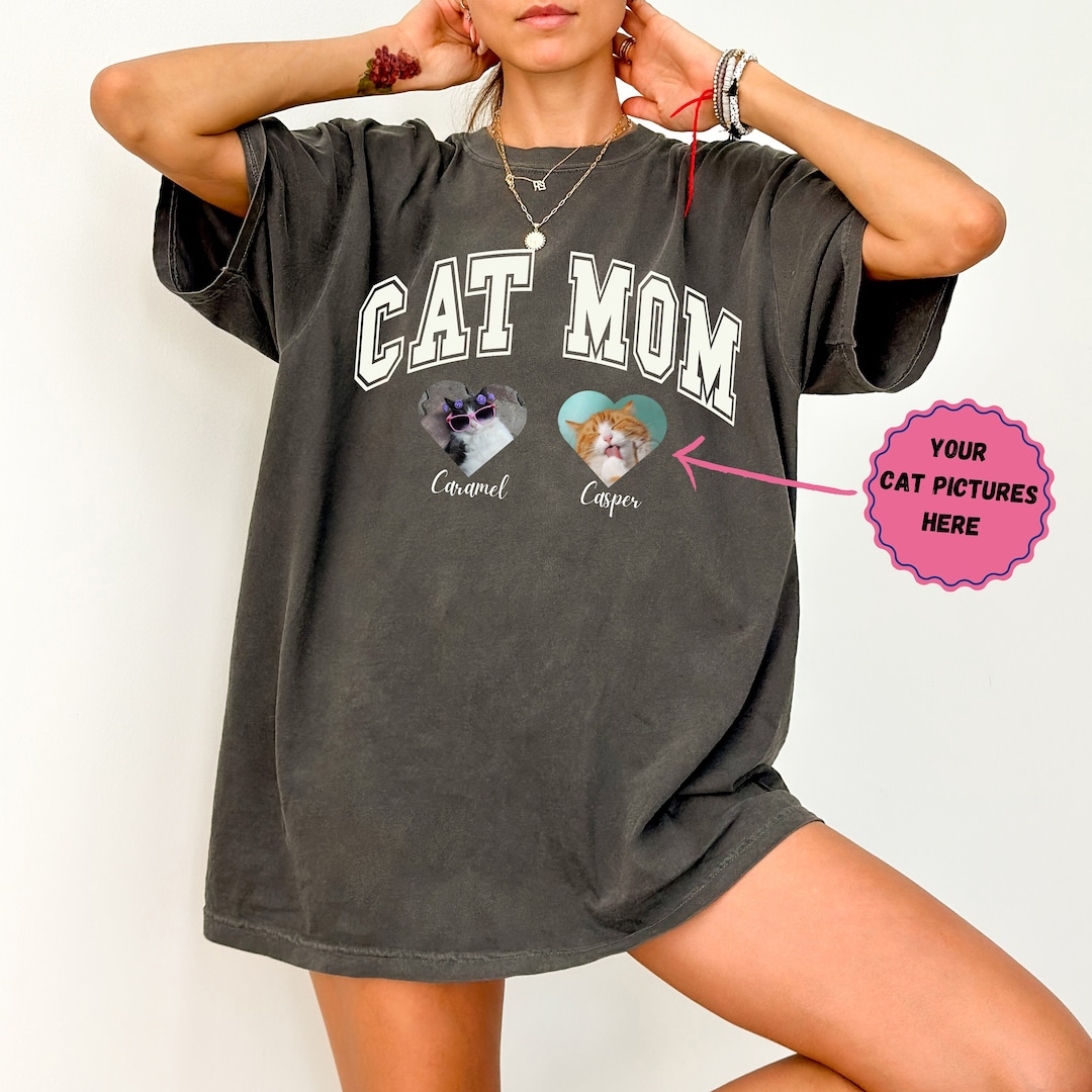 Comfort Colors® Custom Cat Mom Shirt, Gift for Mom, Cat Mom Shirt, Cat ...