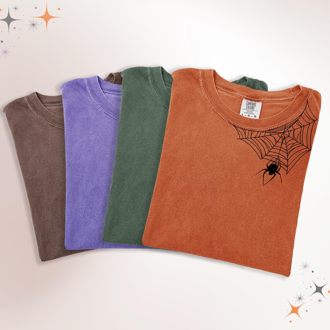 Spiderweb Collar Print Halloween Shirt, Spooky Season Shirt, Spider ...