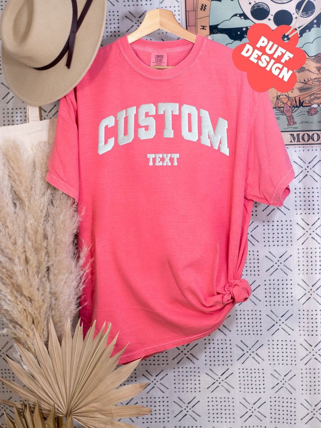Custom Puff Design, Custom Comfort Colors Shirt, Personalized Text ...