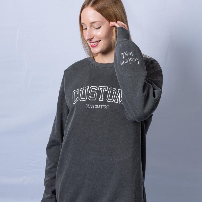 Embroidered Sweatshirt - Etsy
