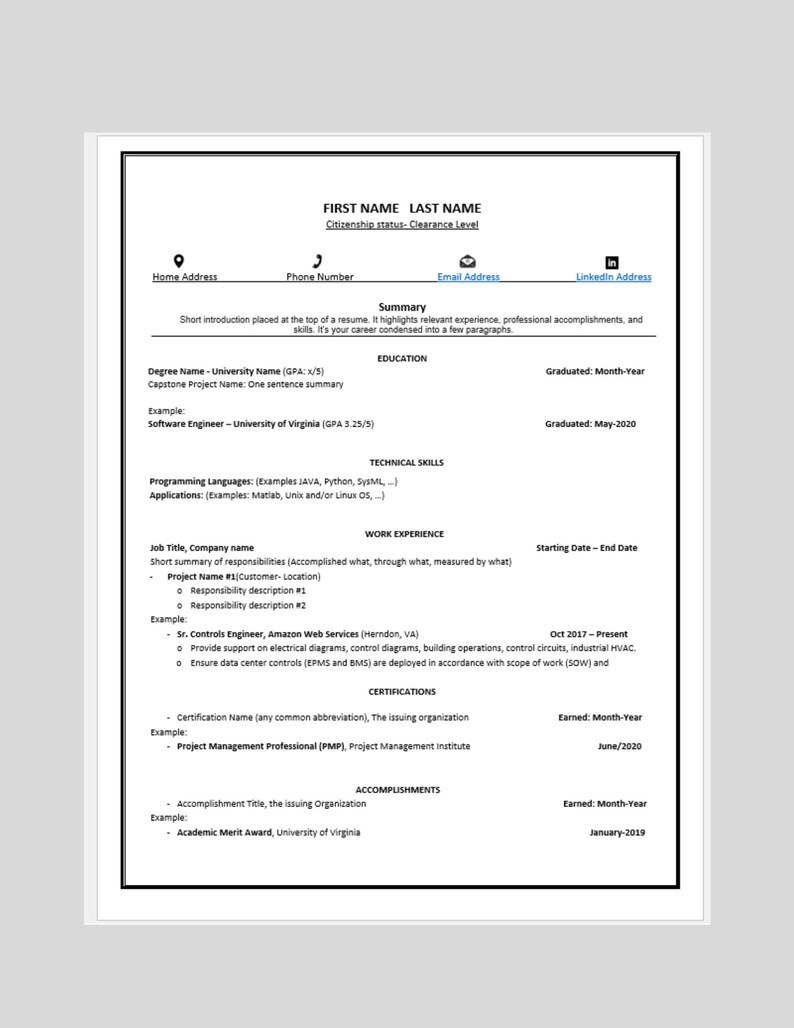 Best Resume Template for Beginners - Etsy