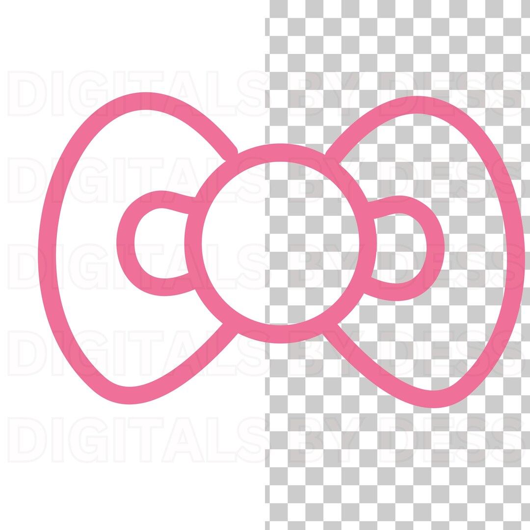 Pink Kitty Cat Bow Png, Pink Bow Clipart, Pink Bow Outline , Cute Bow ...