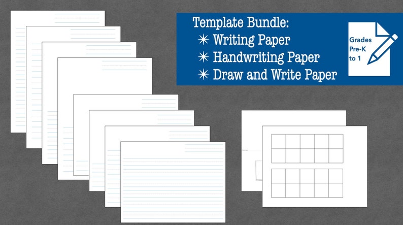 Kids Handwriting Paper, Draw and Write Paper, Assignment Paper ...
