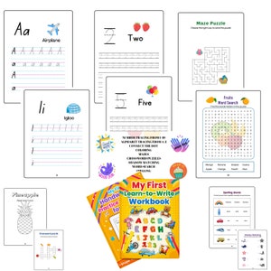 Preschool Pre-k Kindergarten Learning Bundle 100 Pages Printable ...