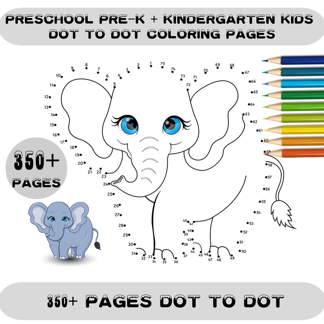 Preschool Pre-k Kindergarten DOT to DOT Coloring Pages 350 Pages ...