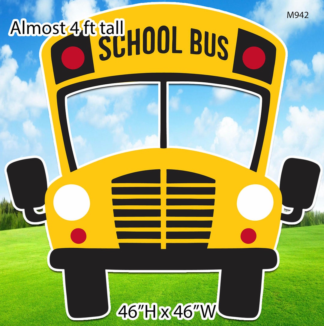 Giant 4ft School, Cut Out, Party Prop, Picture Props, Bus, Yard Cards ...