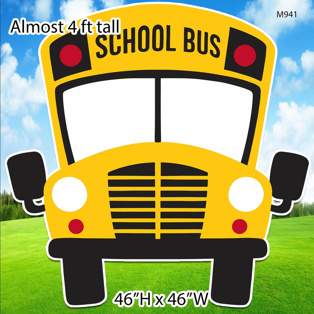 Giant 4ft School Bus, Yard Cards, Lawn Sings, Party Decor, Decoration ...