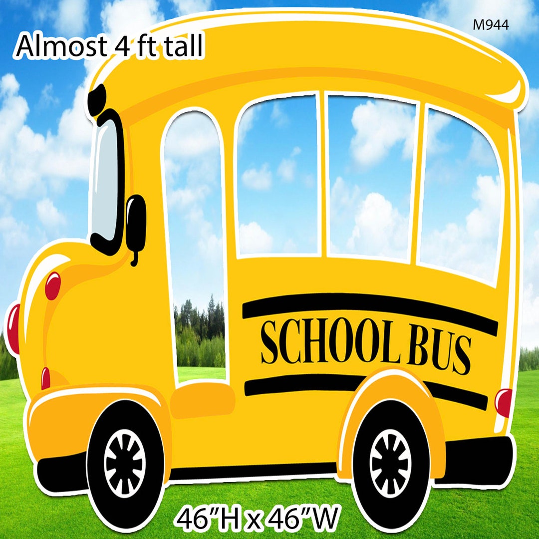 Giant 4ft School, Cut Out, Party Prop, Picture Props, Bus, Yard Cards ...