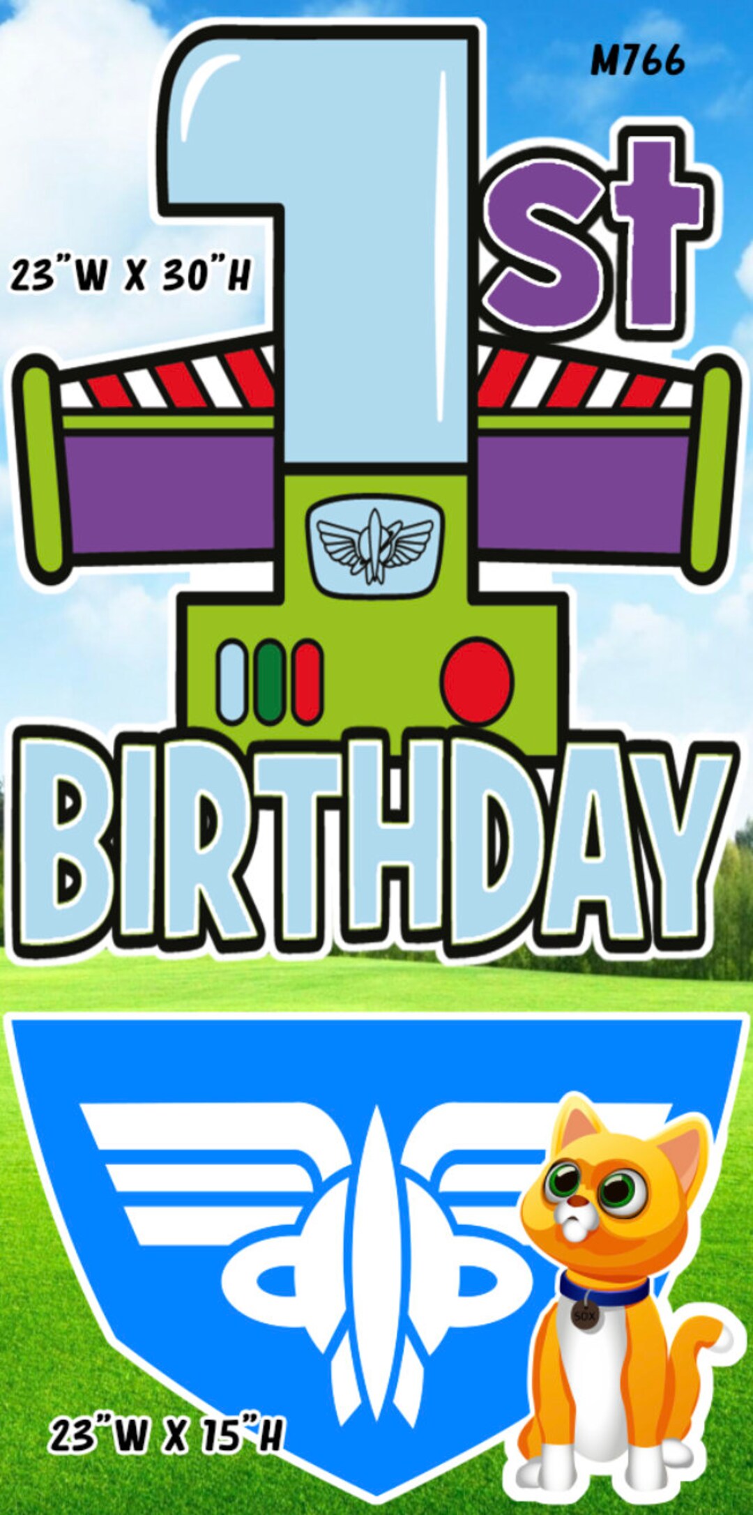 1st, Birthday, Buzz, Inspired, Space, Lightyear, Yard Cards, Lawn Signs ...