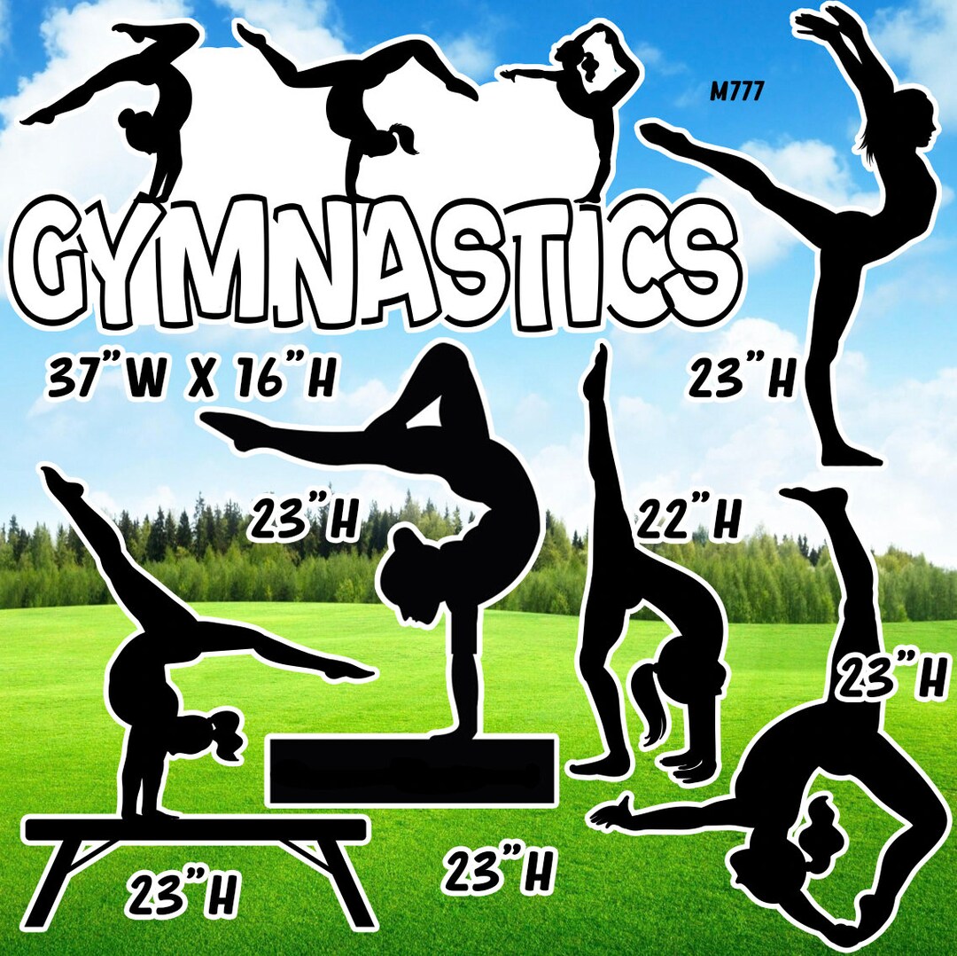 Gymnastics, Gymnast, Uneven Bars, Flip, Yard Cards, Lawn Signs, Party ...
