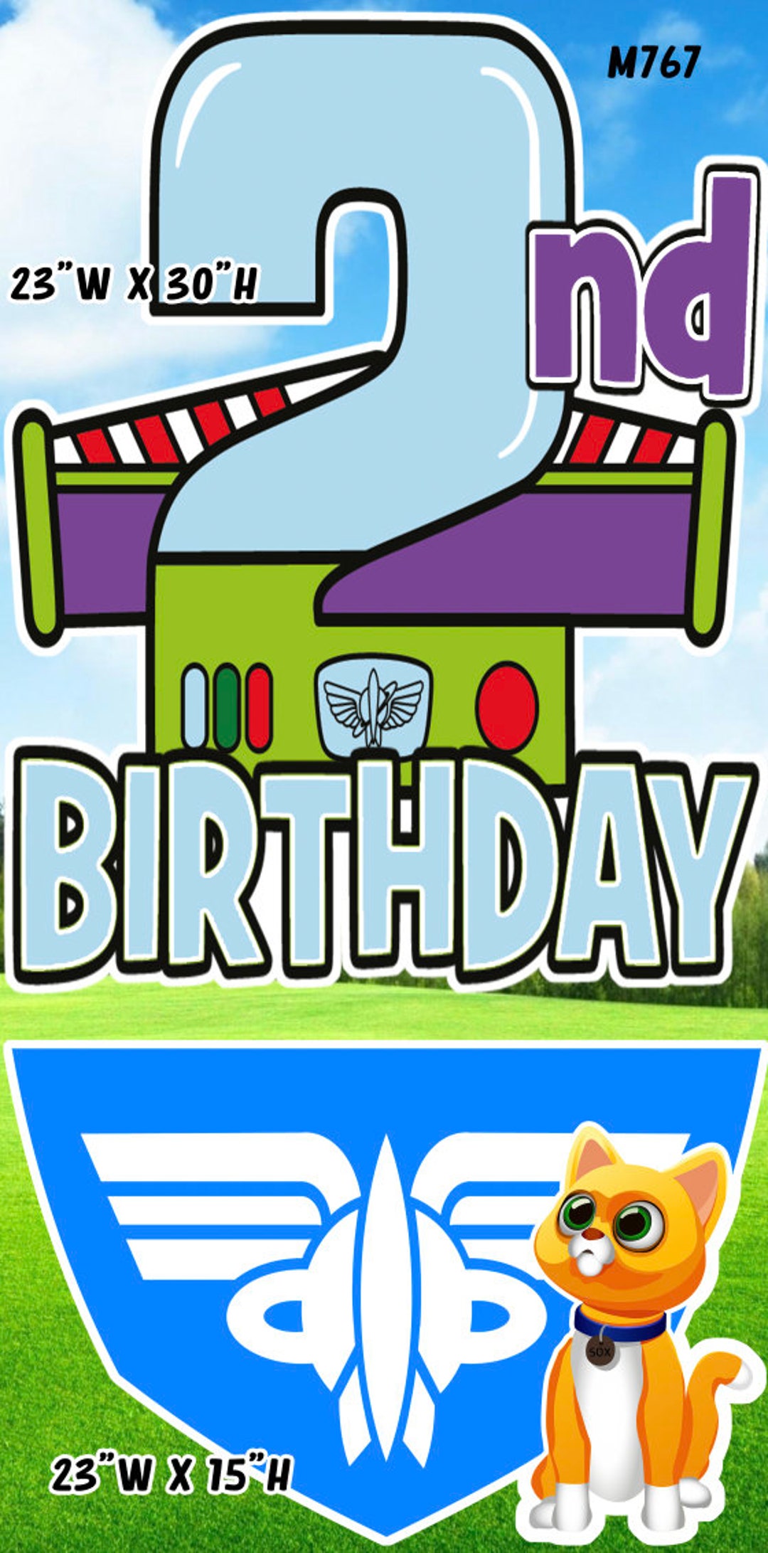 2nd, Happy Birthday, Birthday, Buzz, Inspired, Space, Lightyear, Yard ...