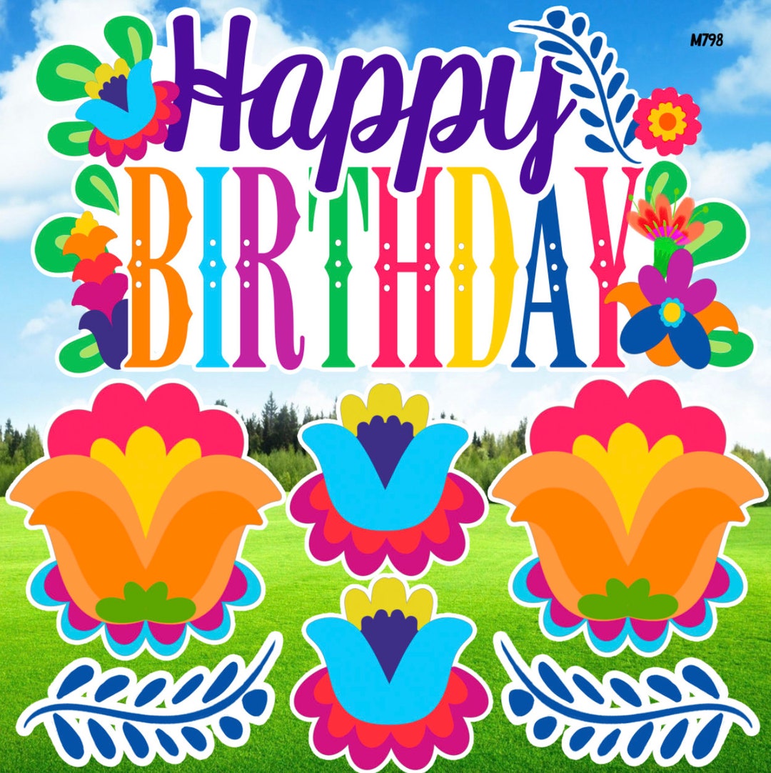 Encanto Inspired, Mexican Fiesta, Flowers, Happy Birthday, Coco, Yard ...