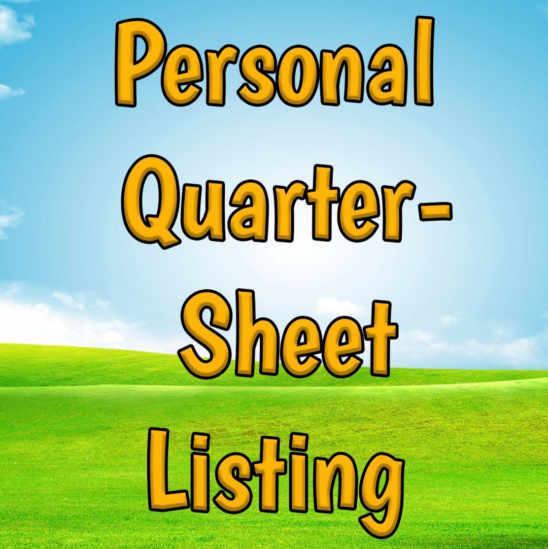Personal Quarter-sheet (HPG-QS) - Etsy