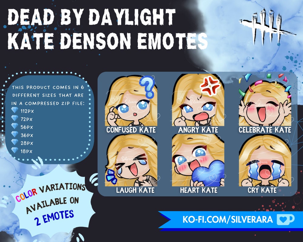 Kate Denson Emote Set Dead by Daylight Twitch Emotes - Etsy UK