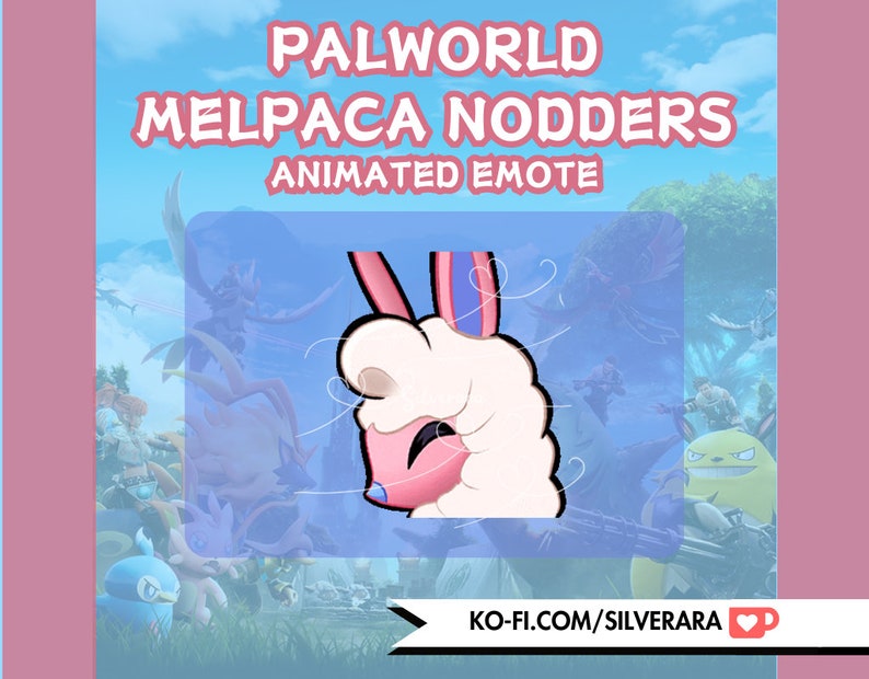 Palworld Melpaca Nodders Animated Emote Palworld Stream Assets, Channel ...