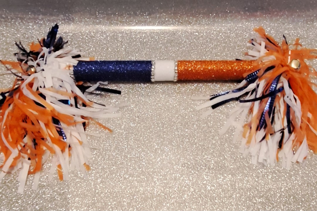 Spirit Stick - Royal Blue and Orange Glitter With Orange White and Blue ...