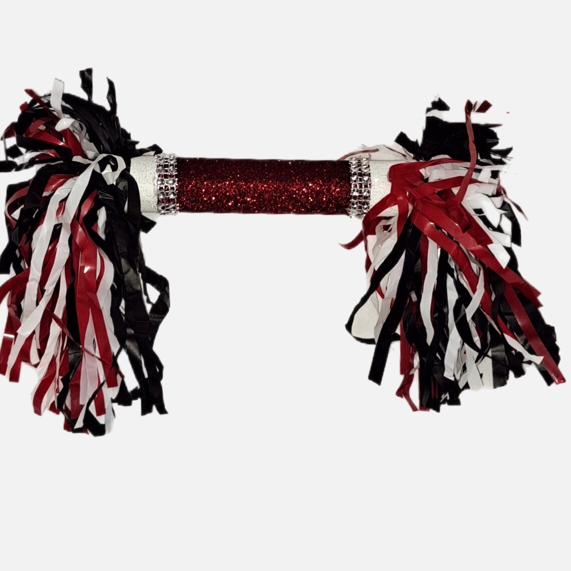 Mini Spirit Stick - Red Glitter With and Red Black and White Tassels - Etsy