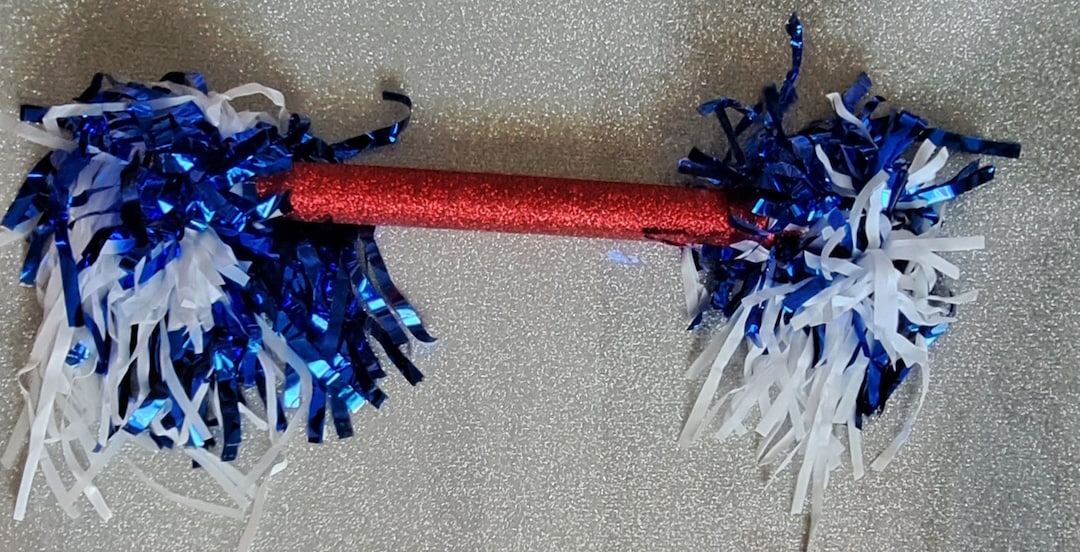 Spirit Stick - Red Glitter With Blue and White Tassels - Etsy