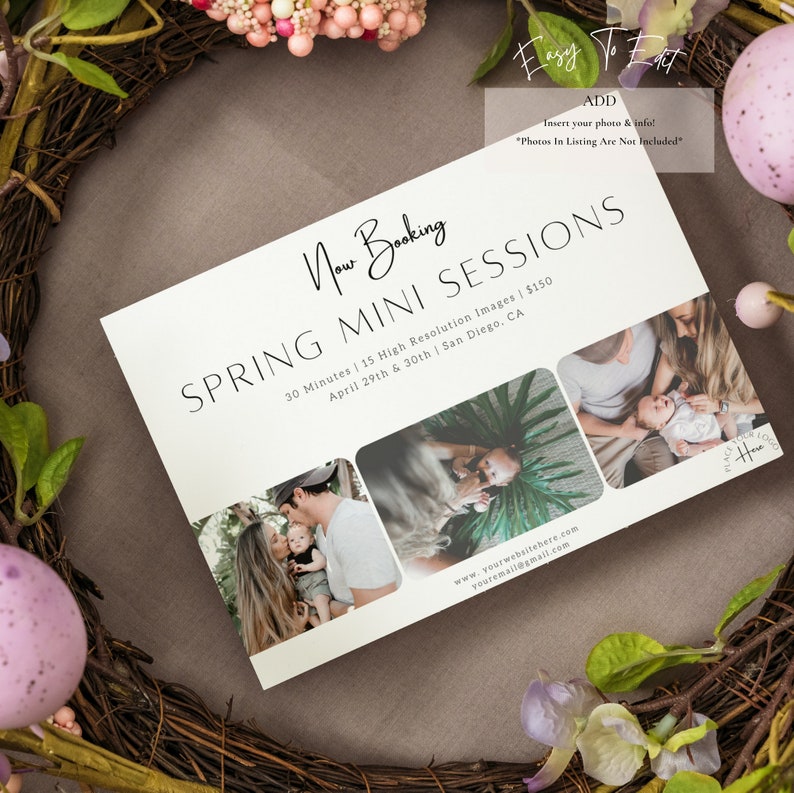Spring Mini Session Template Editable Canva | Marketing Template ...