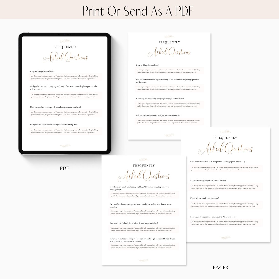 Editable Canva FAQ Template| Photography Templates, Photography ...