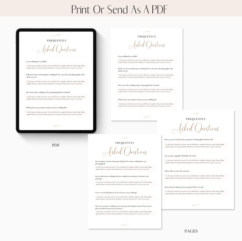 Editable Canva FAQ Template| Photography Templates, Photography ...