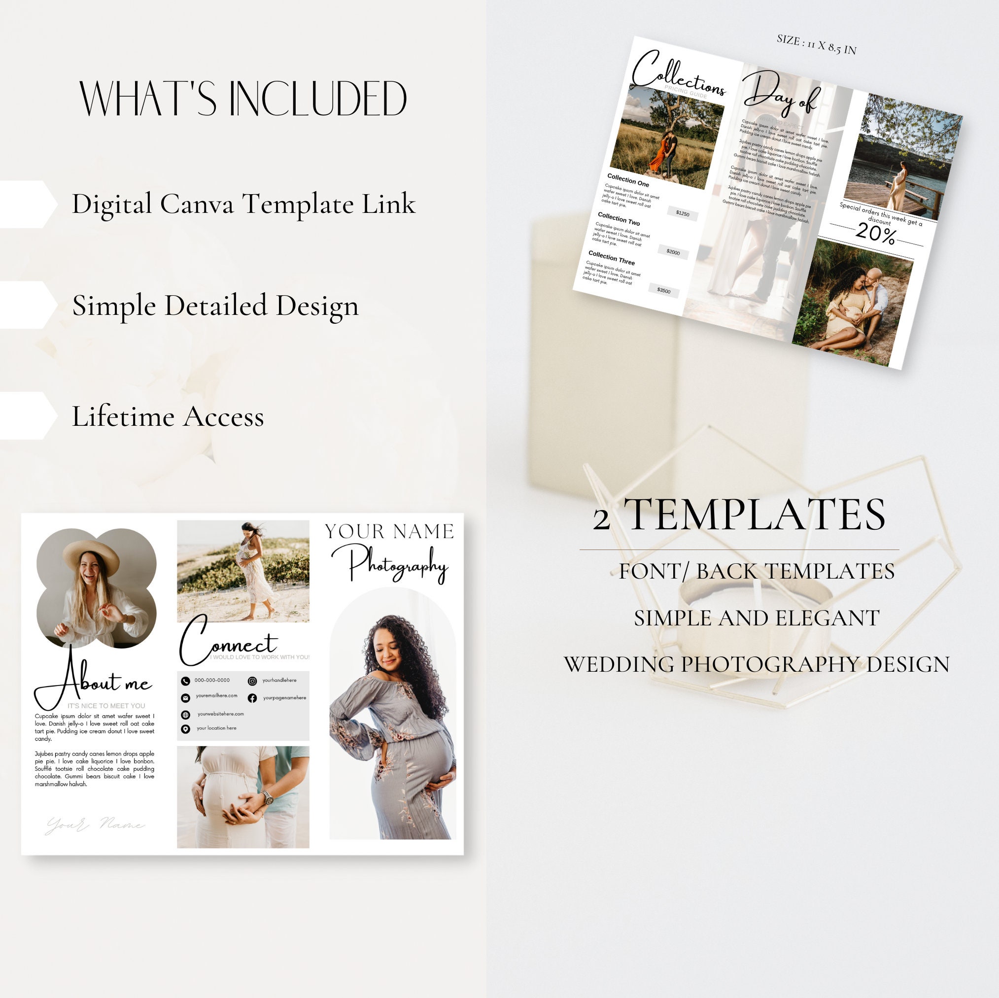 Editable Photography Brochure Canva| Photography Flyer, Marketing ...