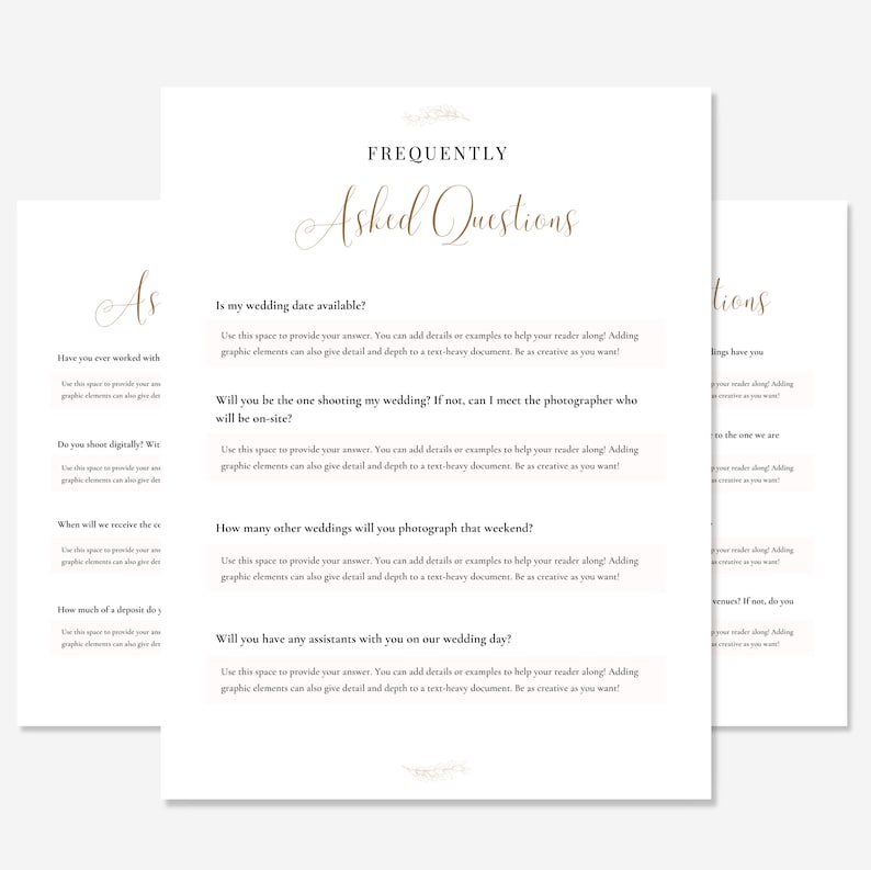 Editable Canva FAQ Template| Photography Templates, Photography ...
