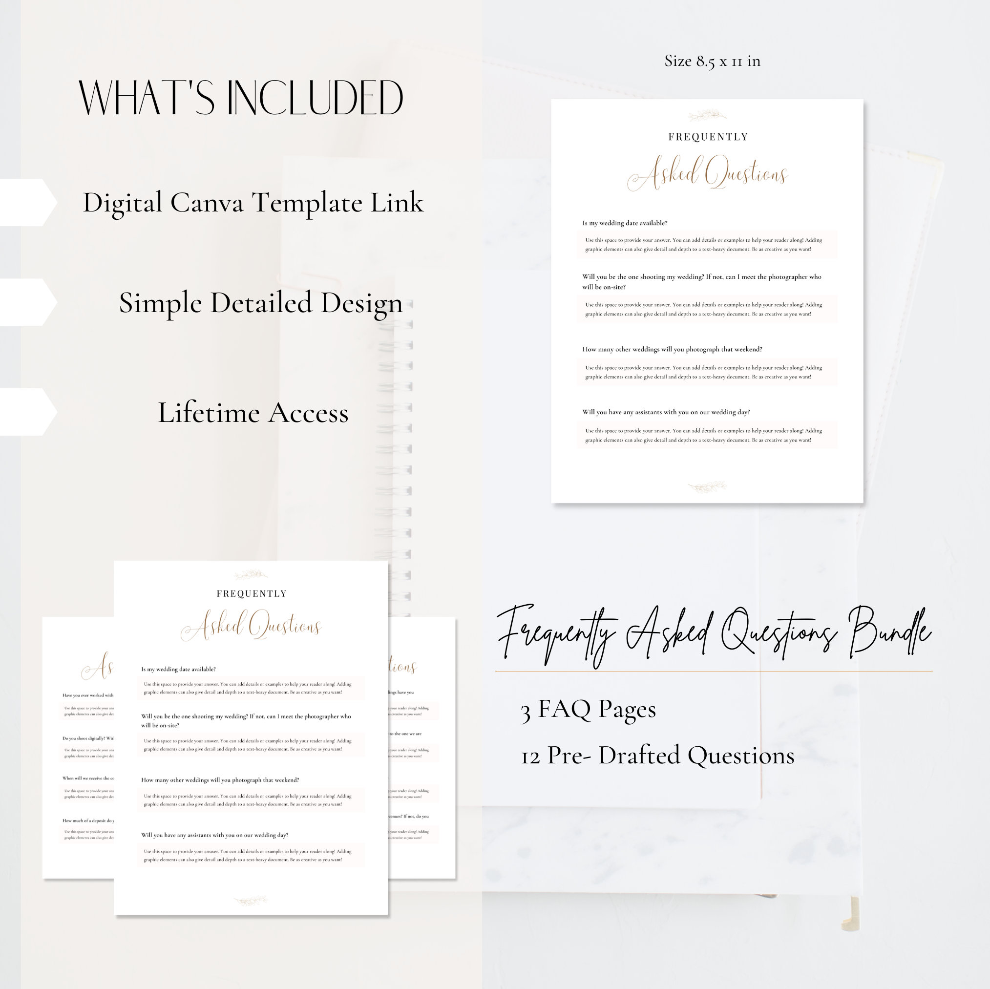 Editable Canva FAQ Template| Photography Templates, Photography ...