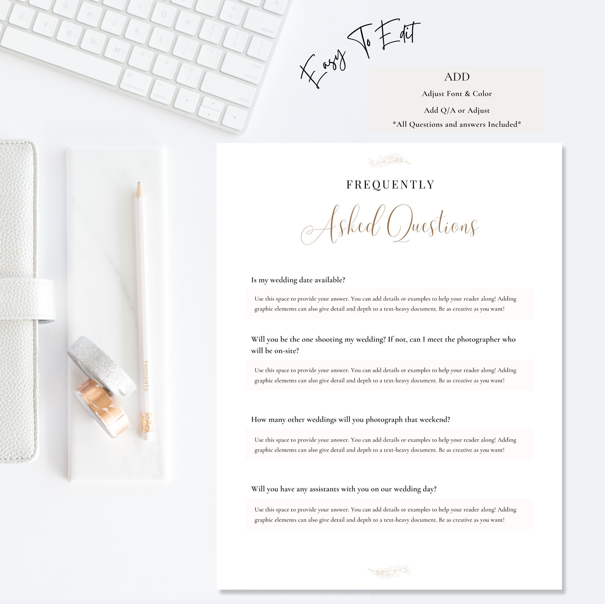 Editable Canva FAQ Template| Photography Templates, Photography ...
