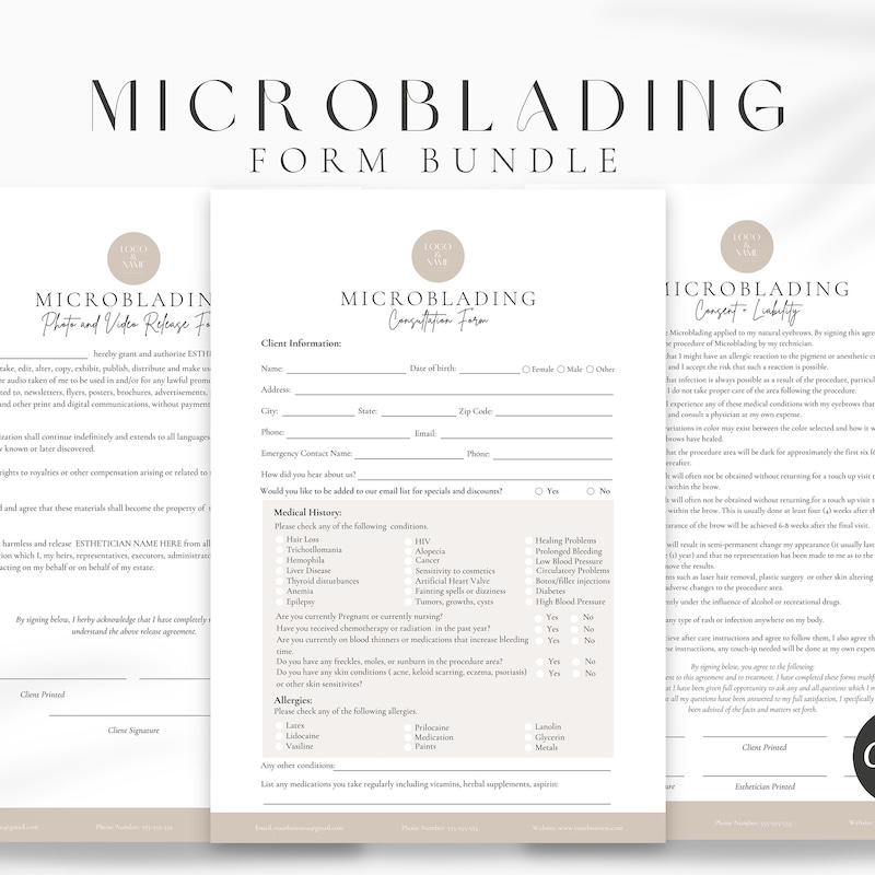 Tattoo Medical Forms - Etsy