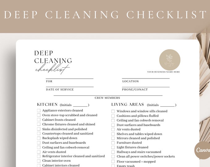 Digital Professional Cleaning Checklist for Beginners or Experienced ...
