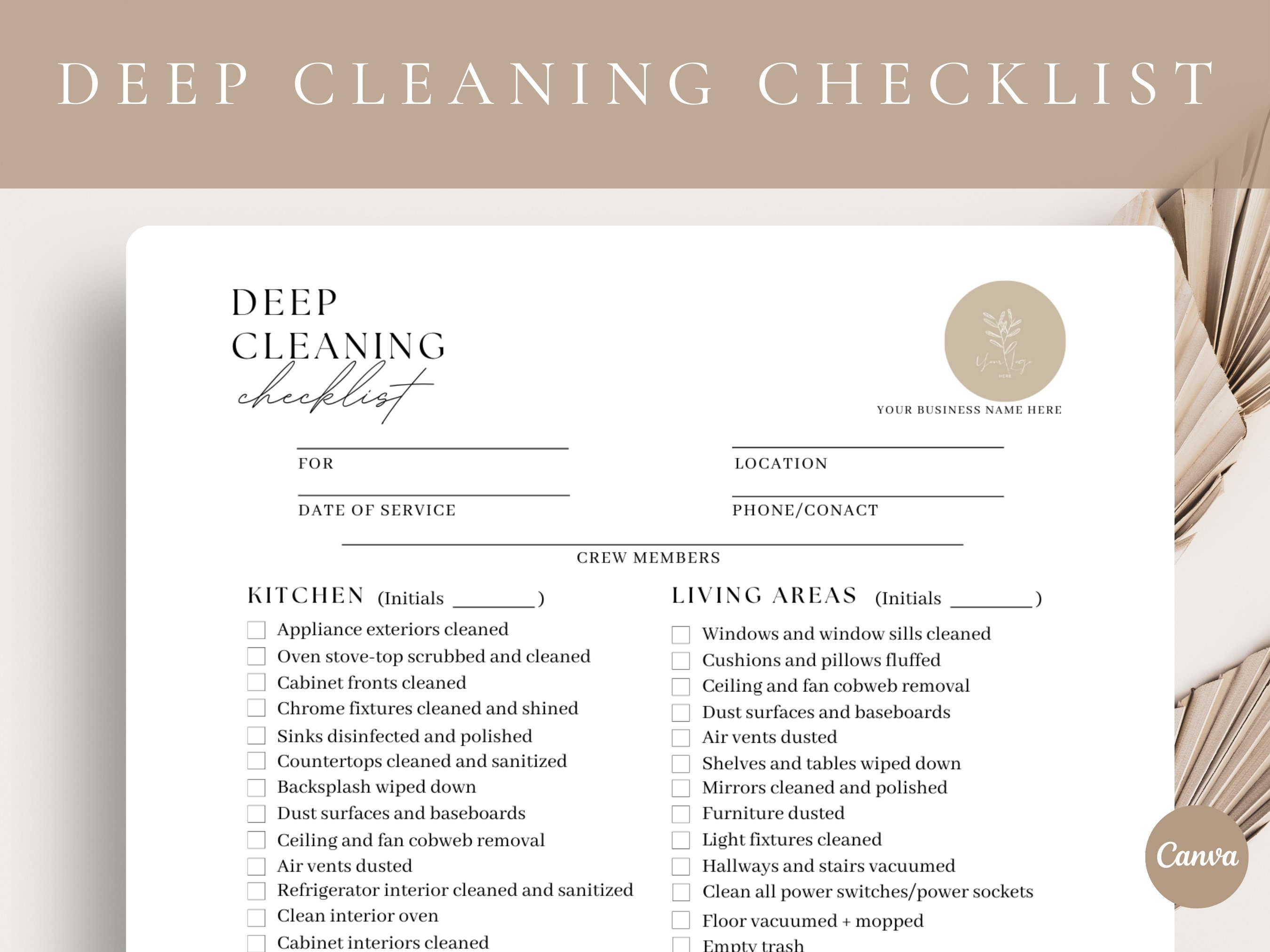 Cleaning Crew Checklist