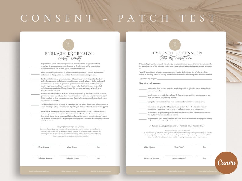 Professional Eyelash Extension Formseditable Lash Consent - Etsy
