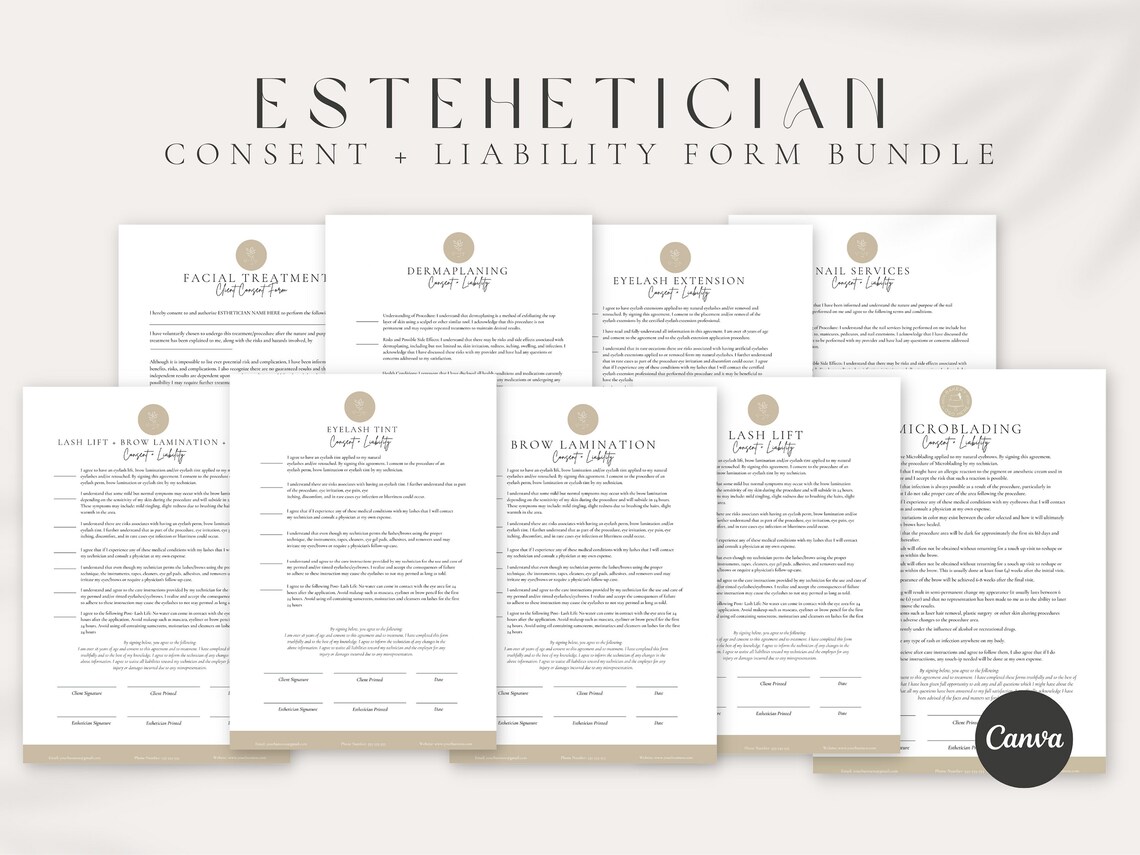 Professional Esthetician Consent Forms, Editable Esthetician Consent ...