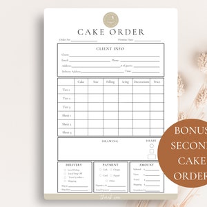 Editable Wedding Cake Contract Template,wedding Cake Order,catering ...
