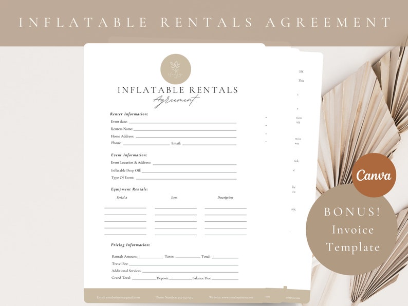 Professional Inflatable Rental Agreement,inflatable Rental Contract ...