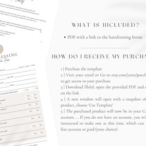 Professional Hair Stylist Client Forms, Consent for Hair Coloring ...