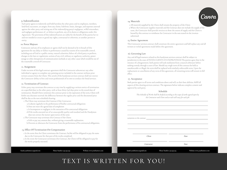 Professional Contractor Contract Template,general Contractor Agreement ...