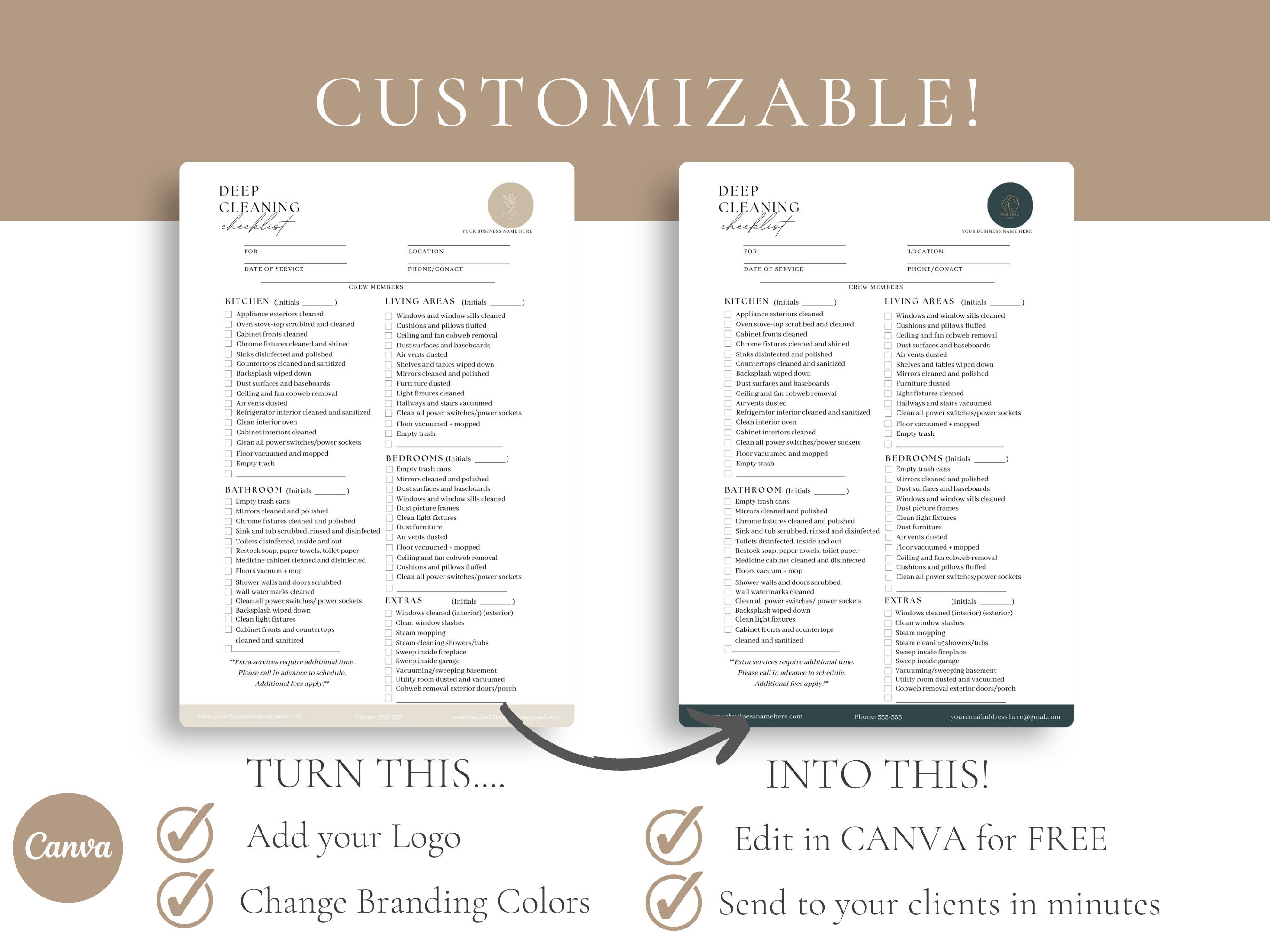 EDITABLE Cleaning Service Contract Bundle, Maid Forms CANVA Template, Janitor Printable ...