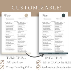 Professional Residential Deep Cleaning Checklist,editable House Deep ...