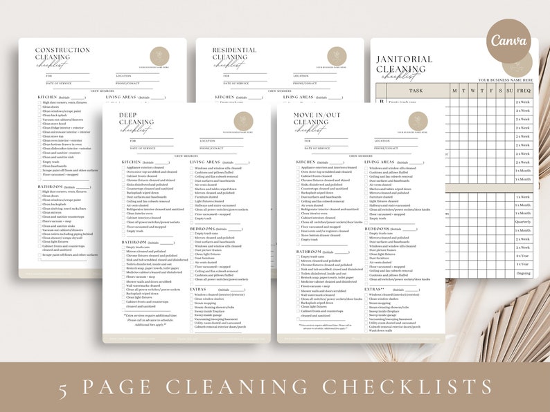EDITABLE Cleaning Service Contract Bundle, Maid Forms CANVA Template ...