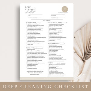 Professional Residential Deep Cleaning Checklist,editable House Deep ...
