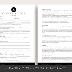 Professional Contractor Contract Template,general Contractor Agreement ...