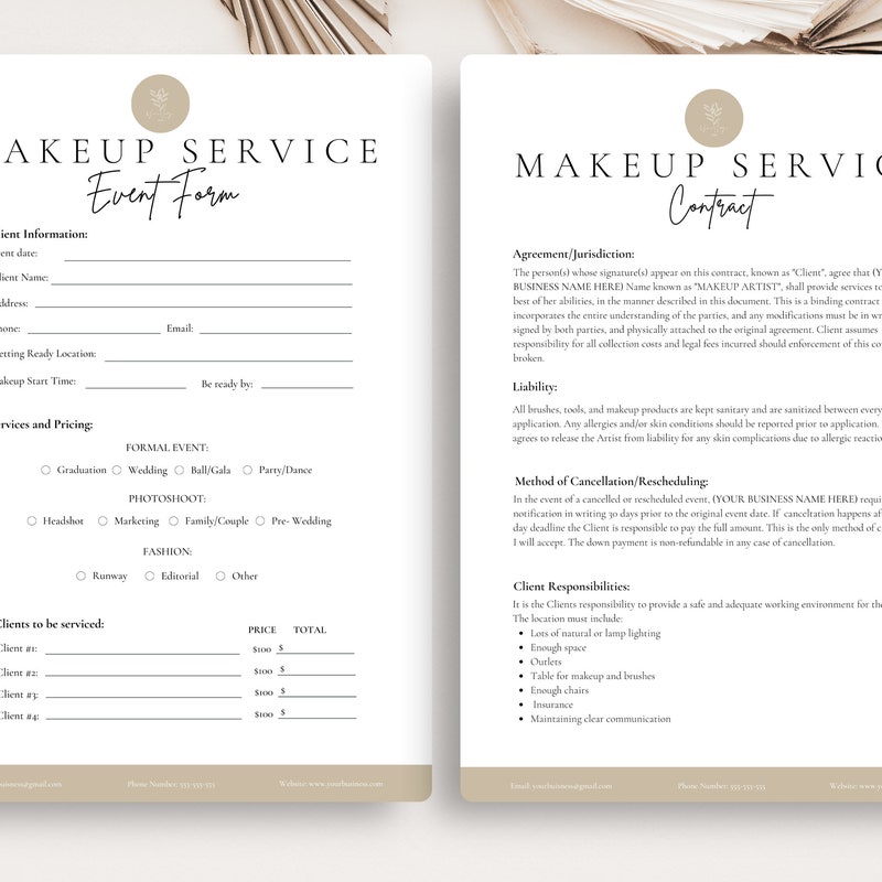 Makeup Legal Contract - Etsy