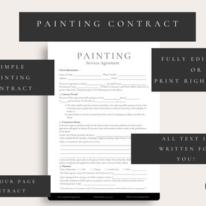 Professional Painting Contract Agreement, Painting Contractor ...