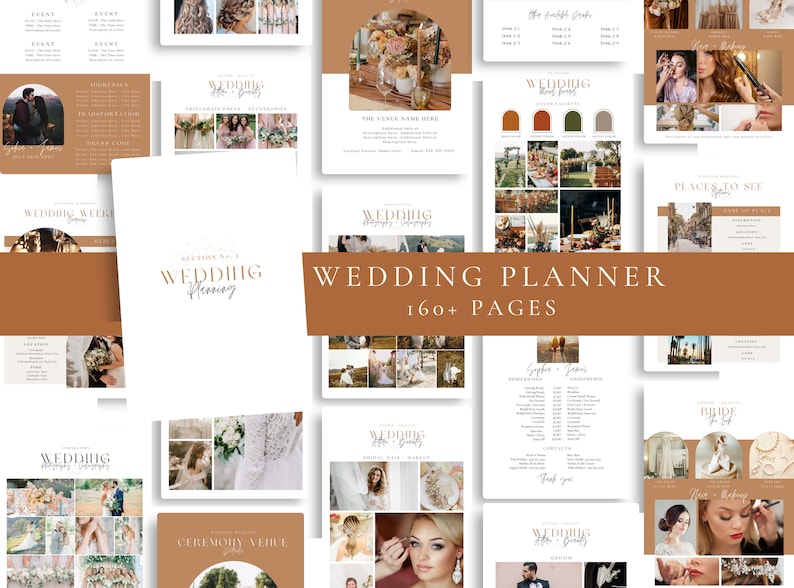 160 Page Canva Wedding Planner Template, Wedding Planner,wedding ...