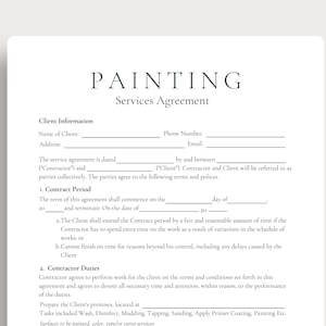 Professional Painting Contract Agreement, Painting Contractor ...